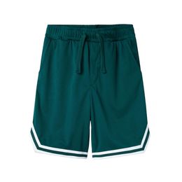 name it Shorts 'NKMDimian' Jungen Größe 128 dunkelgrün / weiß