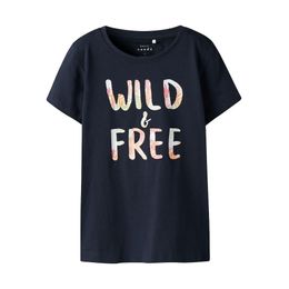 name it T-Shirt 'NKFVanaya' Mädchen Größe 116 navy / orange / pink / offwhite