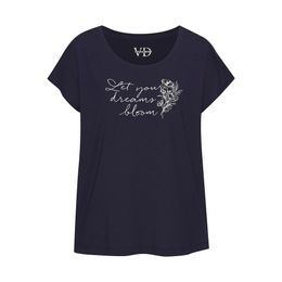 Vivance Schlafshirt Damen Gr&ouml;&szlig;e S/M navy / wei&szlig;