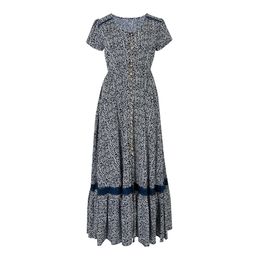 Apricot Sommerkleid Damen Gr&ouml;&szlig;e 44 navy / braun / wei&szlig; Winterkleid