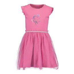Blue Seven Kleid M&auml;dchen Gr&ouml;&szlig;e 110 blau / oliv / hellpink / silber