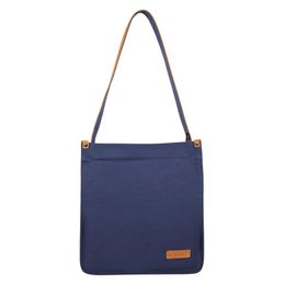 Schultertasche Mustang "Noida", Damen, Gr. B/H/T: 30cm x 34cm x 12cm, blau (navy), Canvas, Taschen