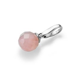 Charm Kugel "Rosenquarz Kugel mit Symbolkraft, Silber 925", rosa (rosé), Giorgio Martello MILANO, Charms, Damen, Silber 925 (Sterlingsilber)