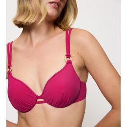 Bügel-Bikini-Top Triumph "Summer Twist WP 01", Damen, Gr. 38, Cup C, lila (berry), Microfaser, Obermaterial: 77% Polyamid, 23% Elasthan, elegant, Bikini-Oberteile, Eleganz und Komfort