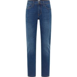 Slim-fit-Jeans Mustang "Style Oregon Slim", Herren, Gr. 33, Länge 34, 503 mittelblau, Denim/Jeans, 75% Baumwolle, 23% Polyester, 2% Elasthan, slim fit, Jeans