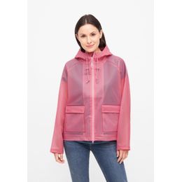 Regen- und Matschjacke Derbe "Peutby Ghost", Damen, Gr. 36, lila (orchid), Obermaterial: 100% Polyester; Beschichtung: Polyurethan; Futter: 100% Polyester, modisch, weit, Langarm Raglanärmel Bündchen, Jacken, Moderne Funktionsmaterialien, wasserdicht, transparent