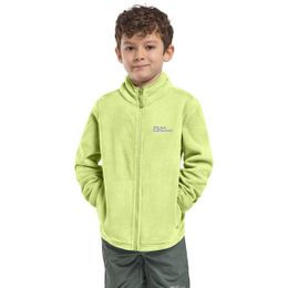 Fleecejacke Jack Wolfskin "TAUNUS JACKET K", Kinder, Gr. 104, grün (cool matcha), Fleece, Obermaterial: 100% Polyester, sportlich, Langarm mit Gummizug, Jacken, einfach zu tragen und einfach zu pflegen