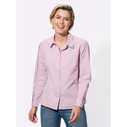 Hemdbluse Classic Basics, Damen, Gr. 38, rosa (rosé), 65% Polyester, 35% Baumwolle, unifarben, Langarm, Blusen