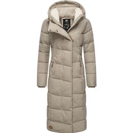 Wintermantel Ragwear "Pavla Long", Damen, Gr. M (38), grau (taupe), Außenmaterial: 100% Polyester, Innenfutter: 100% Polyester, Wattierung: 100% Polyester, modisch, figurumspielend ca. Mitte Wade, Langarm Ärmel ohne Ärmelschlitz Rippstrickbündchen, Mäntel, extralanger Winterparka mit Teddyfutter und Kapuze