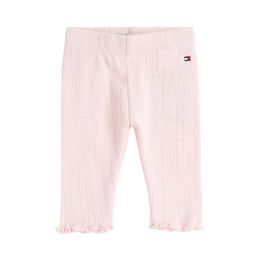 Tommy Hilfiger Jungen Leggings "ESSENTIAL POINTELLE LEGGING", Gr. 86, rosa, Strick, Obermaterial: 100% Baumwolle, unifarben, Hosen, mit süßem Muster