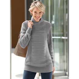 Classic Basics Damen Longpullover "Longpullover", grau, Gr. 44, unifarben, 100% Polyacryl, Pullover