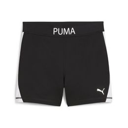 Puma Damen Trainingsshorts "Puma STRONG Hochgeschnittene 4" Radlerhose Damen", schwarz, Gr. S, 85% Polyester, 15% Elasthan, Hosen