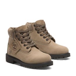 Timberland Kinder Schnürboots "Timberland PREMIUM 6 INCH LACE UP WATERPROOF BOOT", Gr. 36, beige, Leder, Schuhe, Winterstiefel, Schnürstiefel,