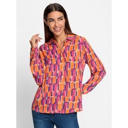 Heine Damen Druckbluse, bunt, Gr. 34, bedruckt, gemustert, mehrfarbig, 100% Viskose, Blusen