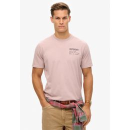 Superdry Herren Rundhalsshirt "UTILITY SPORT GRAPHIC T SHIRT", rosa, Gr. M, bedruckt, Single Jersey, Obermaterial: 100% Baumwolle, Shirts