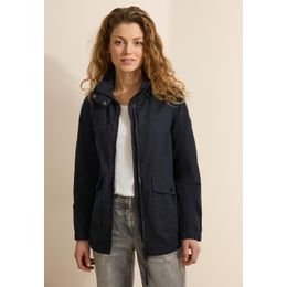 Cecil Damen Kurzjacke, blau, Gr. XS, unifarben, Stoff, Obermaterial: 58% Polyester, 32% Baumwolle, 10% Nylon; Futter: 100% Polyester, Jacken, mit