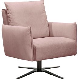 Schöner Wohnen Kollektion Sessel, B:84cm H:92cm T:95cm, rosa, SCHÖNER WOHNEN-KOLLEKTION, Sessel, "Lineo Drehsessel, bequem und komfortabel, Clubsessel und Loungesessel", 360