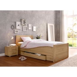 Bett Priess, B:100cm H:85cm L:208cm, braun, Jugendzimmer, Betten, "Husum Schlafzimmer Jugendzimmer Rahmenbett", mit Komforthöhe verschiedene