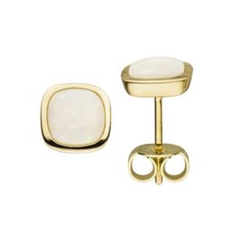 Jobo Damen Paar Ohrstecker, Gelbgold 585, gelb, Gelbgold 585, Ohrringe, 585 Gold mit Opal