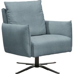Schöner Wohnen Kollektion Sessel, B:84cm H:92cm T:95cm, blau, SCHÖNER WOHNEN-KOLLEKTION, Sessel, "Lineo Drehsessel, bequem und komfortabel, Clubsessel und Loungesessel", 360