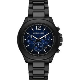 Michael Kors Herren Chronograph "SAGE", schwarz, Armbanduhren, Armbanduhr, Herrenuhr, Edelstahlarmband, analog, Tag, Stoppfunktion