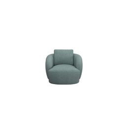 Sessel FLEXLUX, B:90cm H:85cm T:92cm, blau, 62% Polyester, 17% Cotton, 14% Viscose, 7% Linen, Wohnzimmer, Sessel, "Torino, rund, drehbar, Einzelsofa,