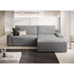 Ecksofa Trendmanufaktur, B:246cm H:98cm T:168cm, grau, 88% Polyester / 12% Nylon, Wohnzimmer, Sofas, "Challenge, Schlafsofa mit Bettkasten, Couch in