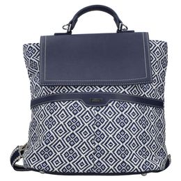 Rieker Damen Cityrucksack, blau, Lederimitat, Textil, gemustert, Rucksäcke, Freizeitrucksack, Damen-Rucksack mit abnehmbaren Trägern