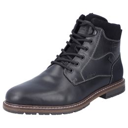 Rieker Herren Winterstiefelette, Gr. 40, schwarz, Leder, Lederimitat, Schuhe, Schnürstiefel, Business Schuh mit wasserabweisender TEX-Membran