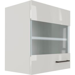 Glash&auml;ngeschrank Flex-Well, B:50cm H:54,8cm T:32cm, grau, Holzwerkstoff, Schr&auml;nke, "Lund", (B x H x T) 50 x 89 x 32 cm, mit viel Stauraum