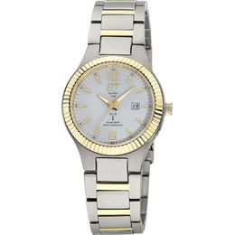 ETT Damen Funkuhr "Everest Lady", silber, Armbanduhren, Armbanduhr, Solar, Damenuhr, analog, automatischer Kalender, Tag