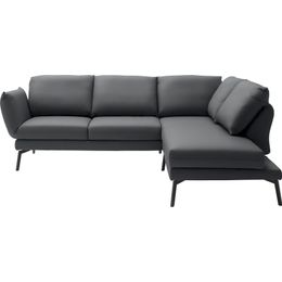 Schöner Wohnen Kollektion Ecksofa, B:329cm H:87cm T:259cm, grau, SCHÖNER WOHNEN-KOLLEKTION, 100% Leder, Wohnzimmer, Sofas, "Spin, Multifunktionssofa, bequem und hochwertige