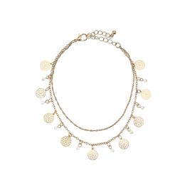 Lascana Damen Fu&szlig;kette, gold, Glas, Metall, Fu&szlig;ketten, Fu&szlig;kettchen-Armband, Fu&szlig;kettchen mit Anh&auml;nger, Fu&szlig;schmuck