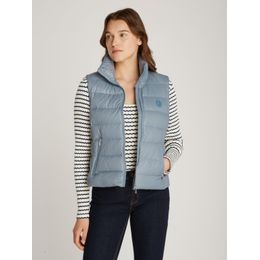 Tommy Hilfiger Damen Steppweste "LW DOWN FEMININE GLOSS VEST", blau, Gr. XXXL, unifarben, Web, Obermaterial: 100% Polyamid, Westen, mit leichter