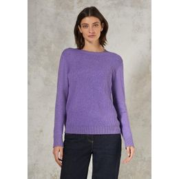 Cecil Damen Strickpullover, lila, Gr. XL, unifarben, Web, 37% Baumwolle, 34% Polyacryl, 26% Polyester, 3% Elasthan, Pullover, aus Baumwolle mit