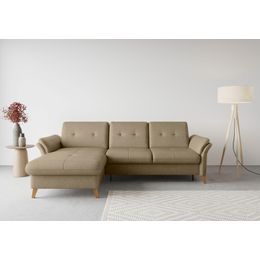 Sit & More Ecksofa SIT & MORE, B:268cm H:90cm T:176cm, beige, Wohnzimmer, Sofas, "G&ouml;teborg", Sitztiefenverstellung und Federkern, wahlweise mit Bettfunktion