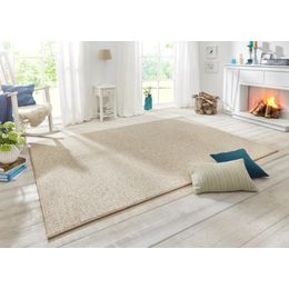 Teppich Hanse Home, B:140cm H:12mm L:200cm, beige, Kunstfaser, Wohnzimmer, Teppiche, "Wolly 2", Flachgewebe, L&auml;ufer, Skandi, Woll-Optik, Esszimmer,