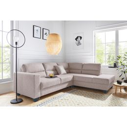 Ecksofa Trendmanufaktur, B:245cm H:85cm T:203cm, beige, Wohnzimmer, Sofas, "Chamber, zeitlos&modern, hoher Sitzkomfort, Breite 245cm, L-Form",