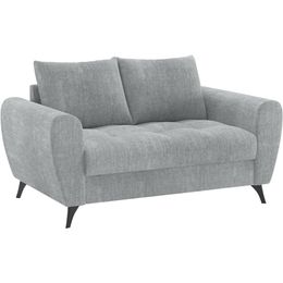2-Sitzer MR. COUCH, B:160cm H:71cm T:90cm, silber, Dolce (100% Polyester), Sofas, "Blackburn II", Mit Kaltschaumpolsterung bis 140 kg belastbar