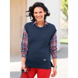 Casual Looks Damen Pullunder "Pullunder", blau, Gr. 36, unifarben, 50% Baumwolle, 50% Polyacryl, Pullover