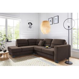 Ecksofa Trendmanufaktur, B:245cm H:85cm T:203cm, braun, Wohnzimmer, Sofas, "Chamber, zeitlos und modern, hoher Sitzkomfort, L-Form", wahlweise mit