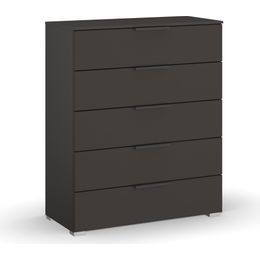 Schubkastenkommode Rauch, B:80cm H:100cm T:42cm, grau, Holzwerkstoff, Sideboards, "Skat Meridian Kommode Wäscheschrank Schrank", mit 5 Schubladen in