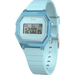 Ice Watch ICE-WATCH Damen Chronograph "ICE digit retro - Clear - Small", blau, Armbanduhren, Armbanduhr, Quarzuhr, Damenuhr, Silikonarmband, Datum, digital