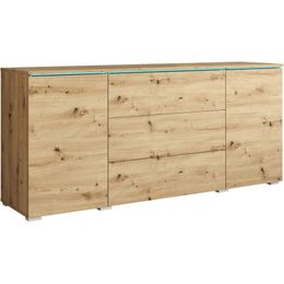 Sideboard Inosign, B:150cm H:67,9cm T:39,5cm, braun, Wohnzimmer, Sideboards, "VERA, grifflos", verstellbare Einlegeböden, Wahlweise mit oder ohne