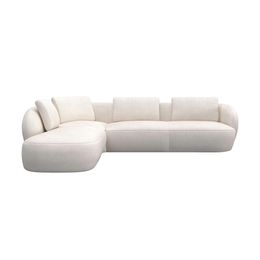 Ecksofa FLEXLUX, B:296cm H:85cm T:237cm, beige, Wohnzimmer, Sofas, "Torino, rund, L-Form, Sofa-Ecke mit Ottomane", Modernes, organisches Sofa-Design,
