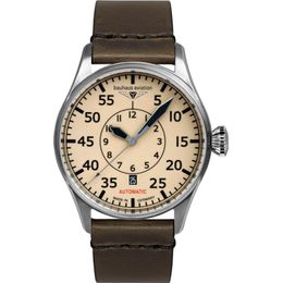 BAUHAUS Damen Automatikuhr "Navigator", braun, Armbanduhren, Armbanduhr, Herrenuhr, Made in Germany, Mechanische Uhr, Lederarmband