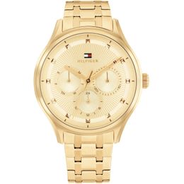 Tommy Hilfiger Damen Multifunktionsuhr "GIANNA", gold, Armbanduhren, Quarzuhr, Armbanduhr, Damenuhr, Edelstahlarmband, analog, Tag