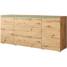 Sideboard Inosign, B:150cm H:67,9cm T:39,5cm, braun, Wohnzimmer, Sideboards, "VERA, grifflos", verstellbare Einlegeb&ouml;den, Wahlweise mit oder ohne