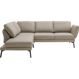 Schöner Wohnen Kollektion Ecksofa, B:329cm H:87cm T:259cm, grau, SCHÖNER WOHNEN-KOLLEKTION, 100% Leder, Wohnzimmer, Sofas, "Spin, Multifunktionssofa, bequem und hochwertige