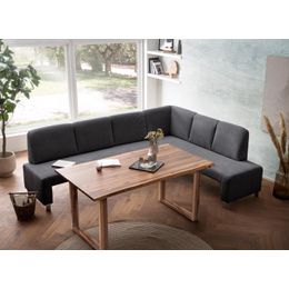Eckbank, B:264cm H:91cm T:197cm, grau, exxpo - SOFA FASHION, NaturLeder;Strukturstoff (Zusammensetzung: Polyester 100%);Luxus-Microfaser